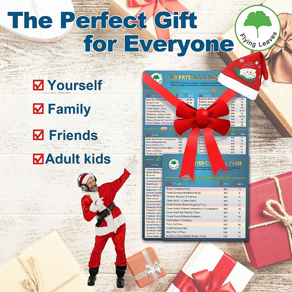 Air Fryer Magnetic Cheat Sheet Set, Airfryer Accessory Magnet Cooking Times, Air Fryer Accessories Cookbook Quick Reference Guide for Cooking and Frying, FlyingLeaves