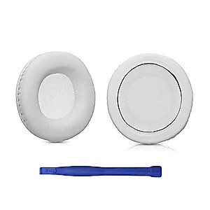 Aiivioll Replacement Ear Pads Compatible with SYNCHROS E50BT E50 S500 S700 Wireless EarPads Headphones Ear Pads Protein PU Leather Ear Pads Repair Parts (White)