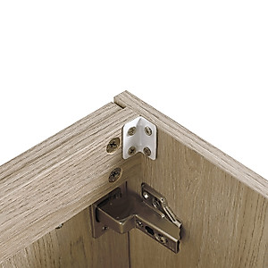 KFHSE 24 Inch Modern Set,Wall Mounted Bathroom Vanity Sink Combo with Top Basin & Soft Closing Door,Storage Wood Hanging Bath Cabinet for Small Space,White Oak