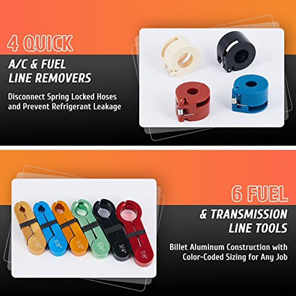 Orion Motor Tech 25pc Master Quick Disconnect Tool Set and 9pc Hose Clamp Pliers for Fuel Line Coolant Radiator Heater and Water Hose