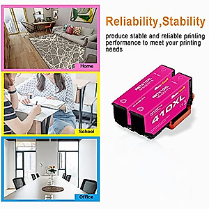 Run Star 2 Pack 410XL Magenta Remanufactured Ink Cartridge Replacement for Epson 410XL T410XL use for Epson Expression XP-530 XP-630 XP-635 XP-640 XP-830 XP-7100 Printer (2 Magenta)