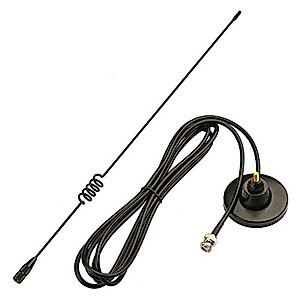 Bingfu HF VHF UHF Ham Radio Amateur Radio Mobile Radio Scanner Antenna Police Scanner Antenna Magnetic Base BNC Male Antenna Compatible with Uniden Bearcat Whistler Radio Shack Police Radio Scanner