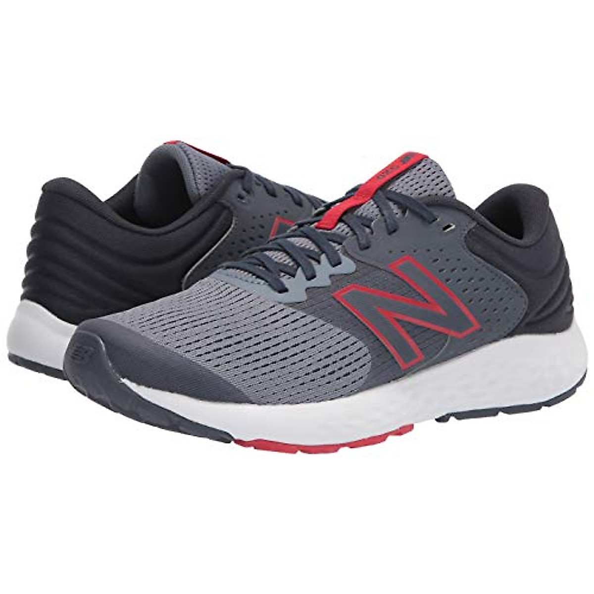 New Balance Men's 520 V7 Running Shoe, Grey/Red, 12