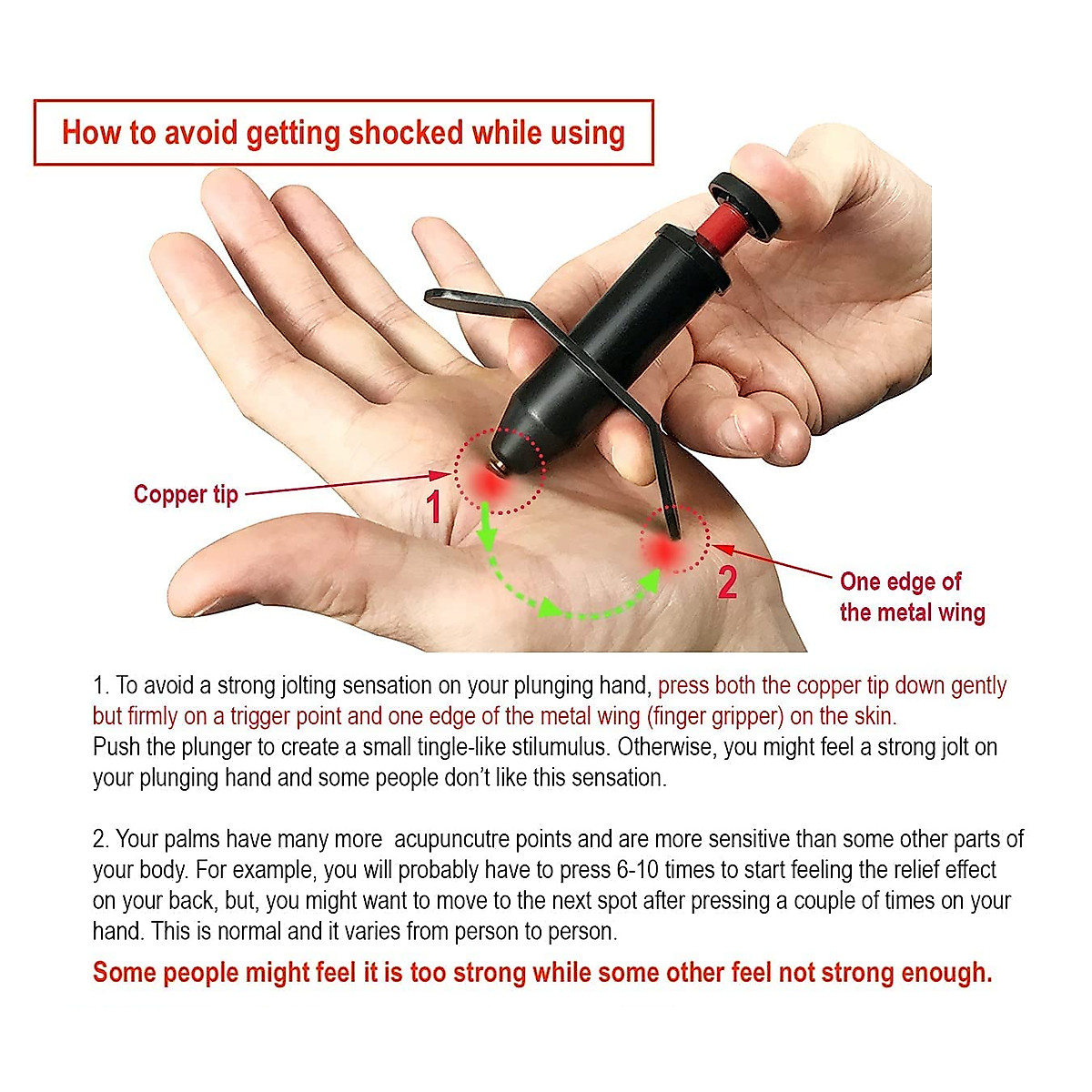 Trigger Point Stimulator Tool - Electric Current Sensation with No Needles No Battery