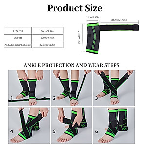 Ankle Support Brace, Breathable Ankle Compression Sleeve with Adjustable Wrap,Elastic Ankle Braces Stabilizer for Plantar Fasciitis,Achilles Tendonitis,Sprained Ankle Pain Swelling Relief (Single)