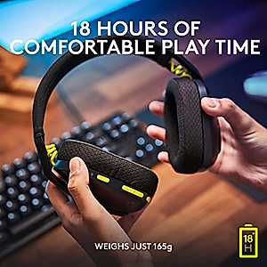Logitech G435 LIGHTSPEED Wireless Bluetooth Gaming Headset - Lightweight, built-in mics, 18h battery, compatible with Dolby Atmos, PC, PS4, PS5, Nintendo Switch, Mobile - Black