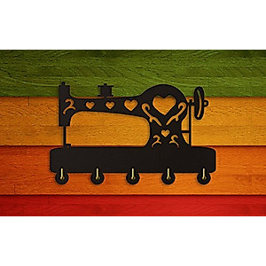 The Geeky Days Mini Sewing Machine Shape Design Creative Home Decor Wall Art Clothes Coat Robe Hooks Bedroom Bathroom Door Towel Hooks Decor for Sewing Lover Gift