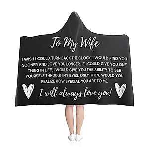 OC9 Gifts Wife Birthday Gift Ideas, To My Wife Blanket Hoodie, Best Wedding Year Gift For Her, Romantic Birthday Presents For The Wife From Husband