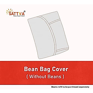 SATTVA All Weather Water Resistant Lounger Bean Bag for Adults - Big Bean Bag Covers Only (No Filling), Love Sack Bean Bag Oversized, Washable Ultra Soft Zipper, for Dorm & Family Room (Green)