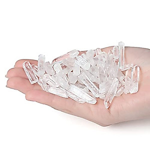 DUQGUHO Clear Quartz Crystals Points Bulk Healing Crystal Stones Irregular Shape Raw Quartz Points Crystal Wand for Jewelry Making Polishing Cabbing Reiki Energy Balance 0.4-1.18" 0.22 lb