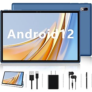 GOODTEL 2023 Tablet 10 Inches Android 12 Tablet Octa-Core Processor 4 GB RAM 64 GB ROM, Smart IPS, Battery 8000 mAh, Camera 5 MP + 8 MP, WiFi | Bluetooth | OTG | Type C, Tablet with Pen (Blue)