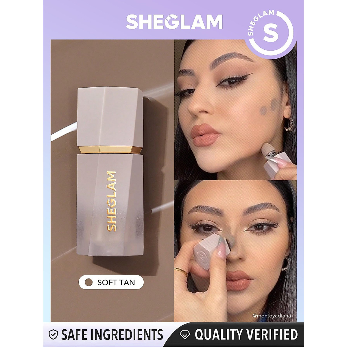 SHEGLAM Sun Sculpt Cool Toned Liquid Contour Stick Long Lasting Cream Bronzer Makeup - Soft Tan