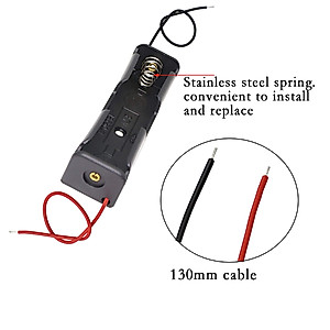 PNGKNYOCN 18650 Battery Clip 1 Slots 3.7V Plastic 18650 Battery Storage Box Case with Black and Red Wire Leads YOUCHENG for 18650 Battery with Connect Lead(5-Pack)