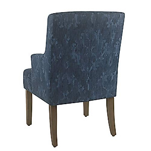 Homepop Home Decor | Upholstered Anywhere Dining Chair | Accent Chairs for Living Room & Bedroom | Decorative Home Furniture (Blue Demask)