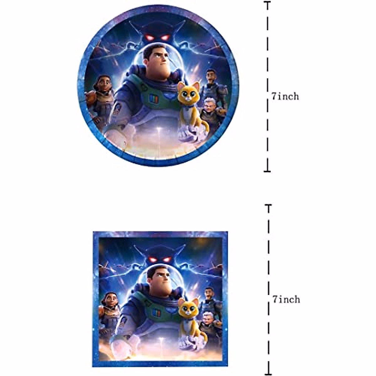 Buzz Lightyear Party Supplies 40pck include 20 plates, 20 napkins for the Buzz Lightyearbirthday party decoration