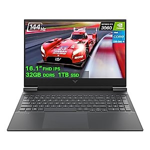 HP 2023 Newest Victus Gaming Laptop, 16.1" 144Hz Display, NVIDIA GeForce RTX 3060, 12th Gen Intel Core i5-12500H(12 Cores), 32GB DDR5 DDR5 | 1TB SSD, Backlit Keyboard, Windows 11, Bundle with JAWFOAL