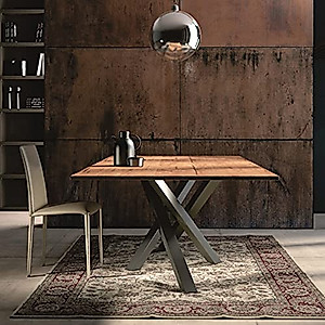 BAYCHEER Rectangle Pedestal Luxury Dining Table Solid Wood Fixed Table for Home - Black 47.2" L x 23.6" W x 29.5" H (Table Only)