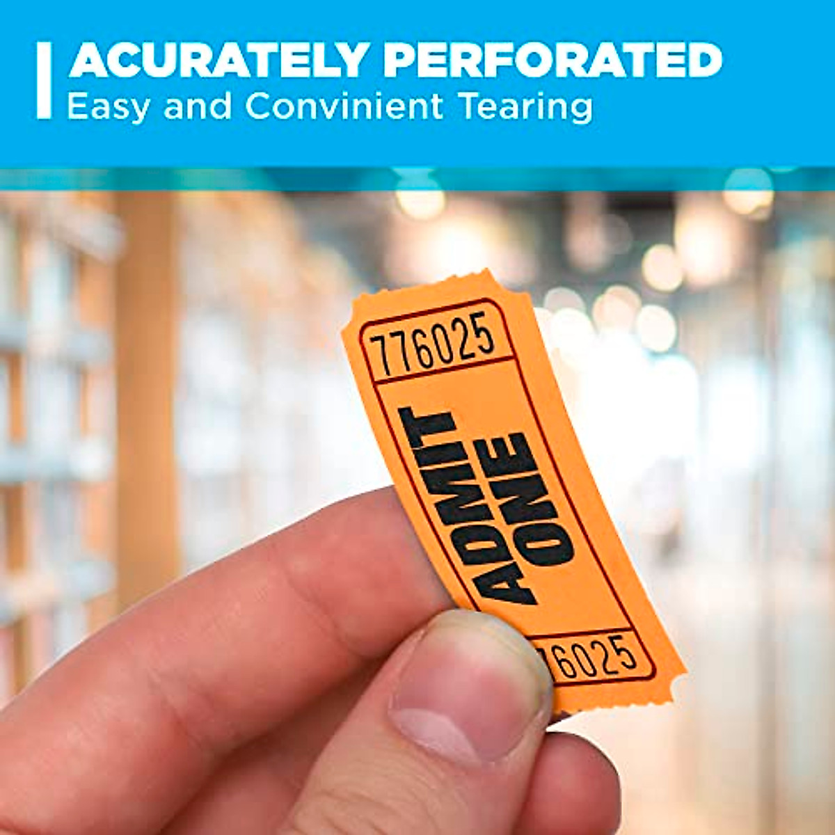 Raffle Tickets - Admit One Single Roll - Roll of 2000 Raffle Tickets (White)