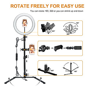 Godox LR120 12" LED Ring Light with Desktop Stand & Phone Holder,3000K-6000K Dimmable Selfie Ring Light,USB Powered Conference Light for Vlogs,YouTube,TikTok,Live Stream,Makeup,Photography (Black)