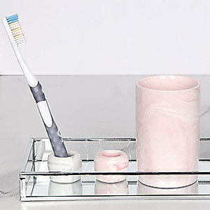 Affogato Sink Vanity Tray Mirror Bathroom Storage Tray, Bathtub Tray, Perfume Bottle Trays, Toothbrush Makeup Cosmetic Holder for Bathroom Vanity Countertops, Closets, Dressers (1Pc, Silver)