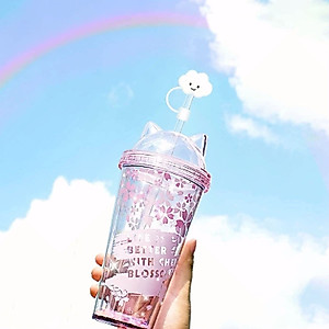 6 Pack Straw Covers Cap, Cute Silicone Cloud Straw Covers, Straw Protectors, Soft Silicone Cloud Shape Straw Lid for 6-8 mm Straws (Cloud Shape)