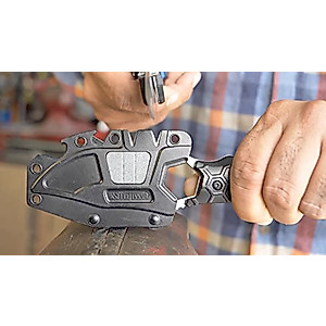 CAMILLUS Comb 7.25" Clip Point Blade Durable Corrosion-Resistant 420 Stainless Steel Outdoor Survival Hunting Fishing Camping Fixed Blade Knife, Molded Sheath with 4 Additional Functions Included