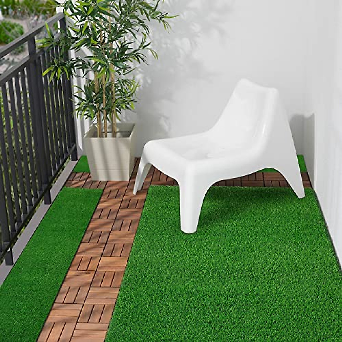 U'Artlines Artificial Grass Rug 4FTX6FT(24 Square FT), 1.2 Inch Realistic Grass Turf Thick Fake Faux Grass Carpet Patio Mat Indoor Outdoor Lawn Landscape for Dogs Garden Backyard Balcony