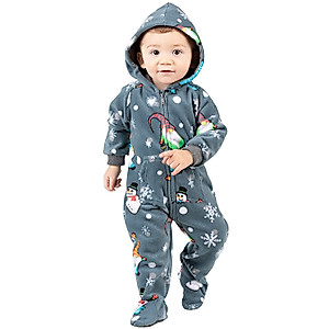 Footed Pajamas - Family Matching - Merry Gnomes Kids Hoodie Fleece One Piece - Kids - XLarge (Fits 5'0-5'3")