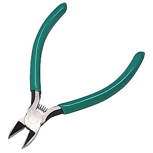 iexcell 4.5" Side Cutter Diagonal Wire Cutting Pliers Nippers Repair Tool, Green, Chrome-Vanadium Steel