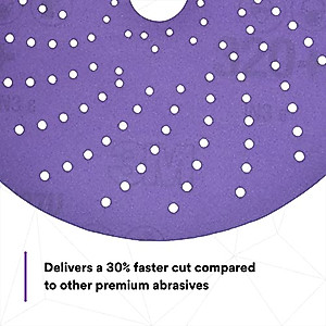 3M Cubitron II Hookit Clean Sanding Abrasive Disc 31374, 6 in, 180+ Grade, Pack of 50 Discs, Virtually Dust-Free, High Performance, Long Lasting, Multi-Hole Pattern, Feather Edging, Stock Removal