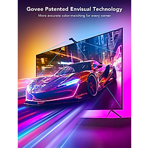 Govee Envisual TV Backlight T2 with Dual Cameras, 16.4ft RGBIC Wi-Fi LED Backlights for 75-85 inch TVs, Double Light Beads, Adapts to Ultra-Thin TVs, Smart App Control, Music Sync, H605C