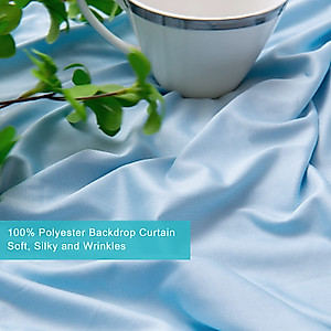 10ft×9ft Wrinkle Free Baby Blue Backdrop Curtains for Parties, Thick Fabric Photo Backdrop Drapes for Wedding Birthday Baby Shower Gender Reveal Photography Home Decor