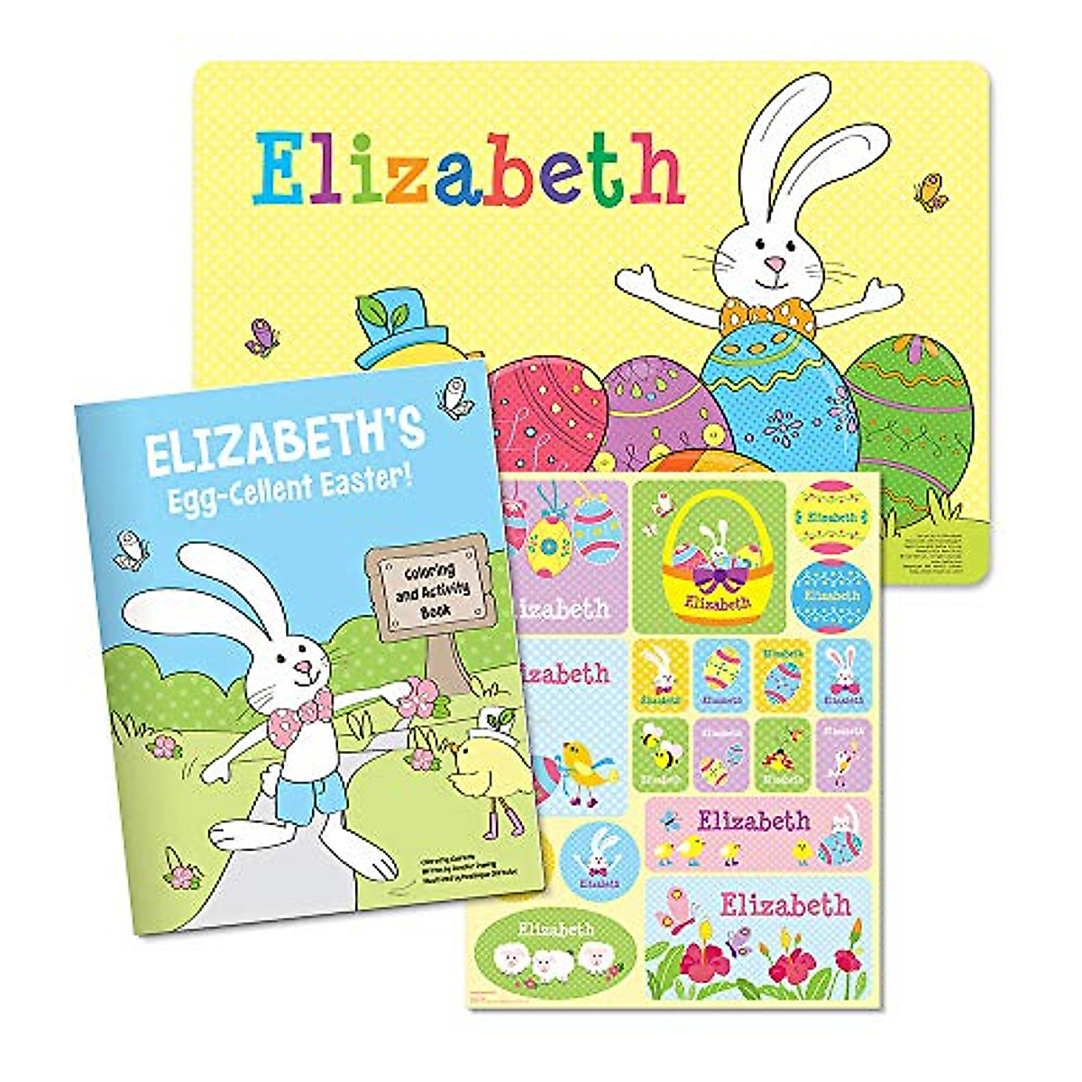 Easter Activty Kit for Kids - Coloring Book, Personalized Placemat and Stickers - I See Me!