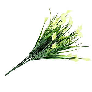 Fdit Artificial Flowers Calla Leaf Fake for Home Garden Party Wedding Decoration (White)