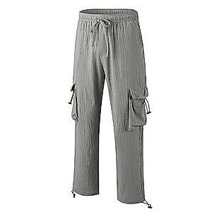 GIERIDUC Prime Deal of The Day Mens Joggers Sweatpants Tall Men's Waffle Thermal Pants Long Length Mens Trousers Chinese Pants for Men Sports Joggers Mens Mens Grey Joggers Stacked Leggings