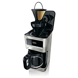 Braun KF7070 BrewSense Drip Glass Coffeemaker, 12 Cup, Stainless Steel