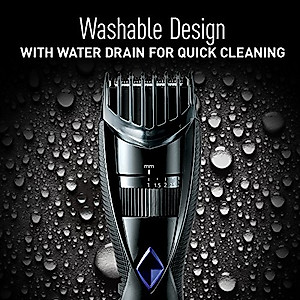 Panasonic Wet and Dry Cordless Electric Beard and Hair Trimmer for Men, Black, 6.6 Ounce