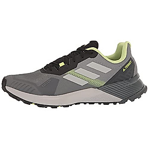 adidas Men's Terrex Soulstride Trail Running Shoes, Grey/Grey/Pulse Lime, 10.5