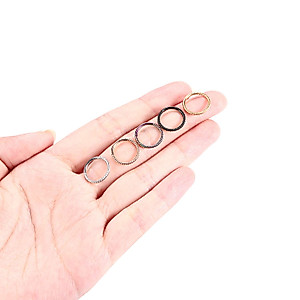 FUNLMO 16g Nose Ring Hoop 316L Surgical Steel Septum Ring Conch Daith Tragus Rook Piercing Jewelry Cartilage Helix Earring Lip Ring 10mm Gold