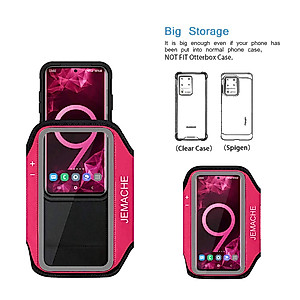 Galaxy Note 10+, 9, 8 Armband, JEMACHE Gym Run Workout Water Resistant Arm Band Case for Samsung Galaxy Note 8/9/10 Plus with Key Holder (Rose)