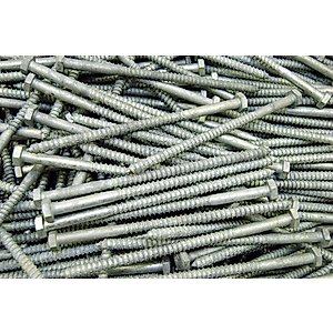 (100) Galvanized Hex Head 1/4 x 5 Lag Bolts Wood Screws