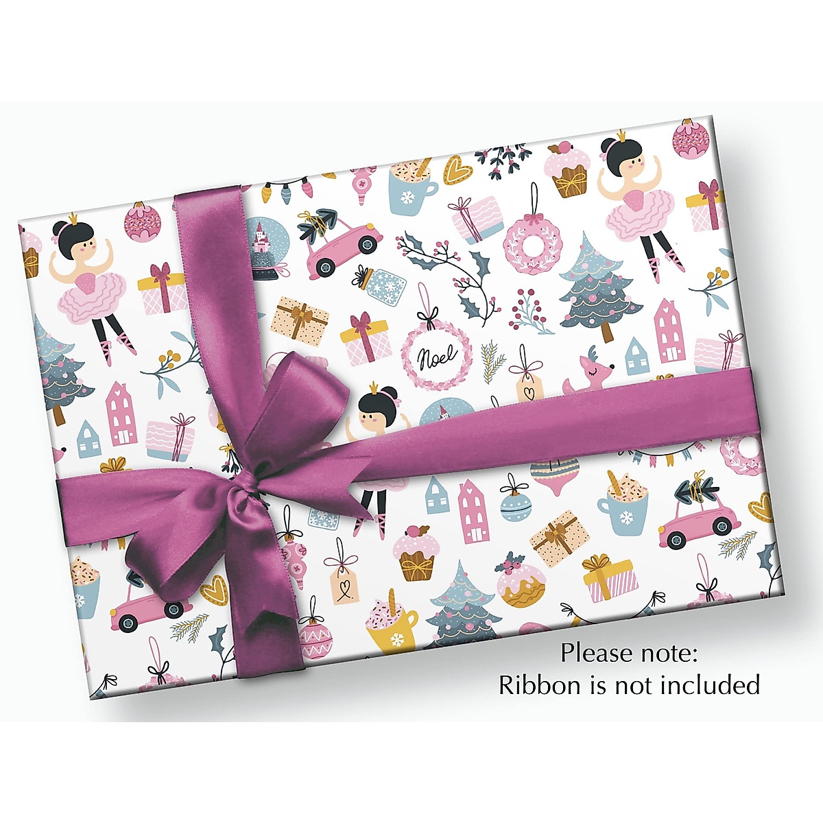 Stesha Party Princess Holiday Gift Wrap Christmas Wrapping Paper - 30 x 20 Inch (3 Sheets)