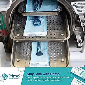Primo Dental Products SP500 Self Seal Sterilization Pouches -Autoclave Sterilizer Bags for Dental Tools -Sterilization Bags for Nail Technicians & Tattoo Artists -Size: 5.25 by 10 Inches -Pack of 200