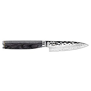 Shun Cutlery Premier Grey Paring Knife 4", Small, Nimble Cooking Knife for Peeling, Coring, Trimming and More, Precise Cutting Knife, Handcrafted Japanese Kitchen Knife