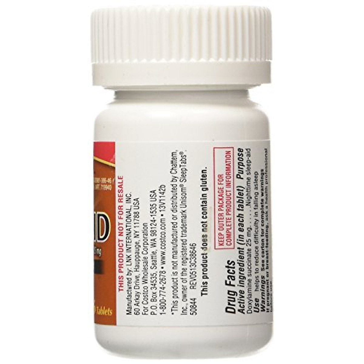 KIRKLAND SIGNATURE Sleep Aid Doxylamine Succinate 25 Mg X Tabs (53201812) No Flavor 96 Count, Packaging May Vary