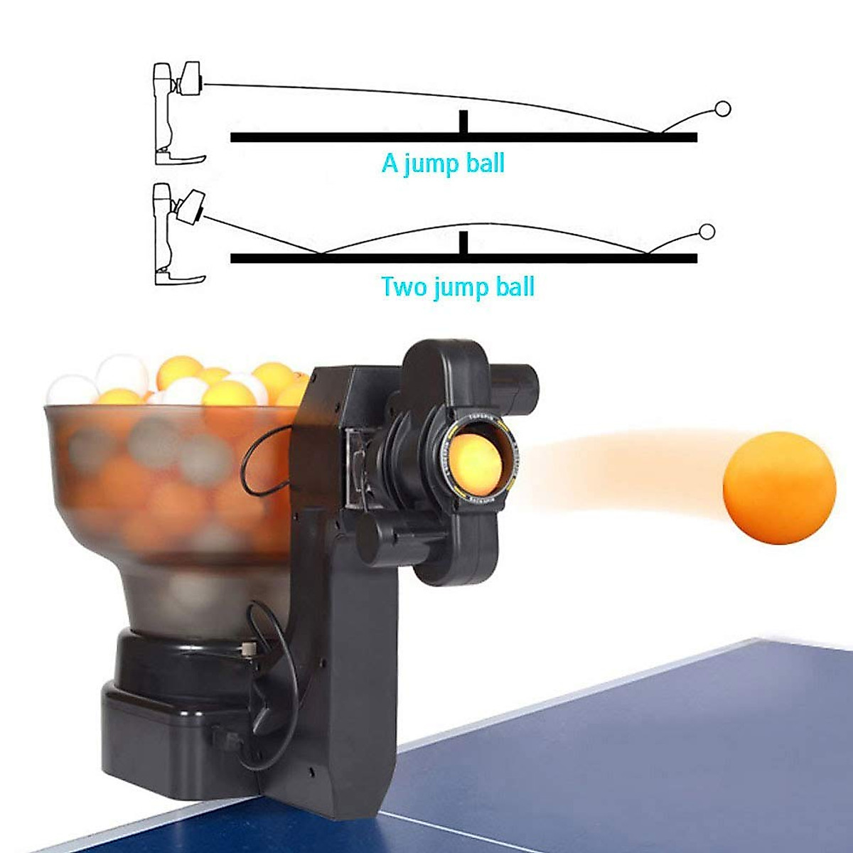 ZXMOTO Ping Pong Robot Machine with 36 Different Spin Balls Table Tennis Robot Automatic Ball Machine for Training