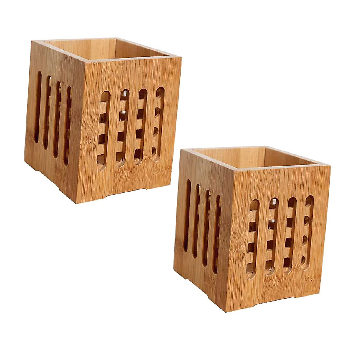 Cabilock Flatware Drying Holder 2pcs Silverware Drying Rack Cooking Utensil Organizer Silverware Holder Bamboo Cutlery Holder Flatware Flatware Holder Bamboo Cutlery Organizer Tool