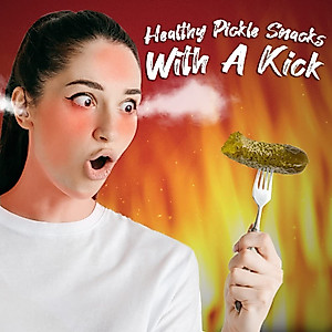 Mrs. Kleins Large Hot Pickles | Bold Spicy Dill Pickle Snack | Spicy Giant Dill Pickles Made with Natural Ingredients | Kosher, Low Carb, Gluten Free & Vegan | Wholesale Hot Pickles 128 fl oz Jar