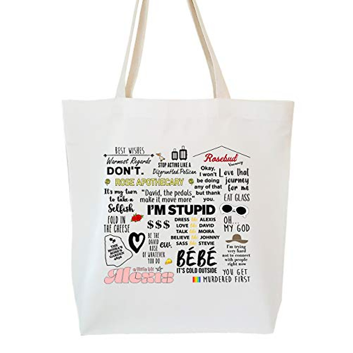 Why Z I'm Stupid Eat Glass TV Quotes Calico Tote Bag Gifts, Natural-cream, Medium