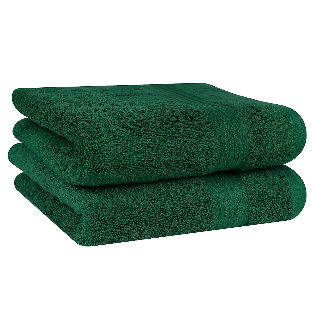 Ample Decor Hand Towels 18 X 28 Inch 600 GSM 100% Cotton, Premium Soft Absorbent - 2 Pcs - Green